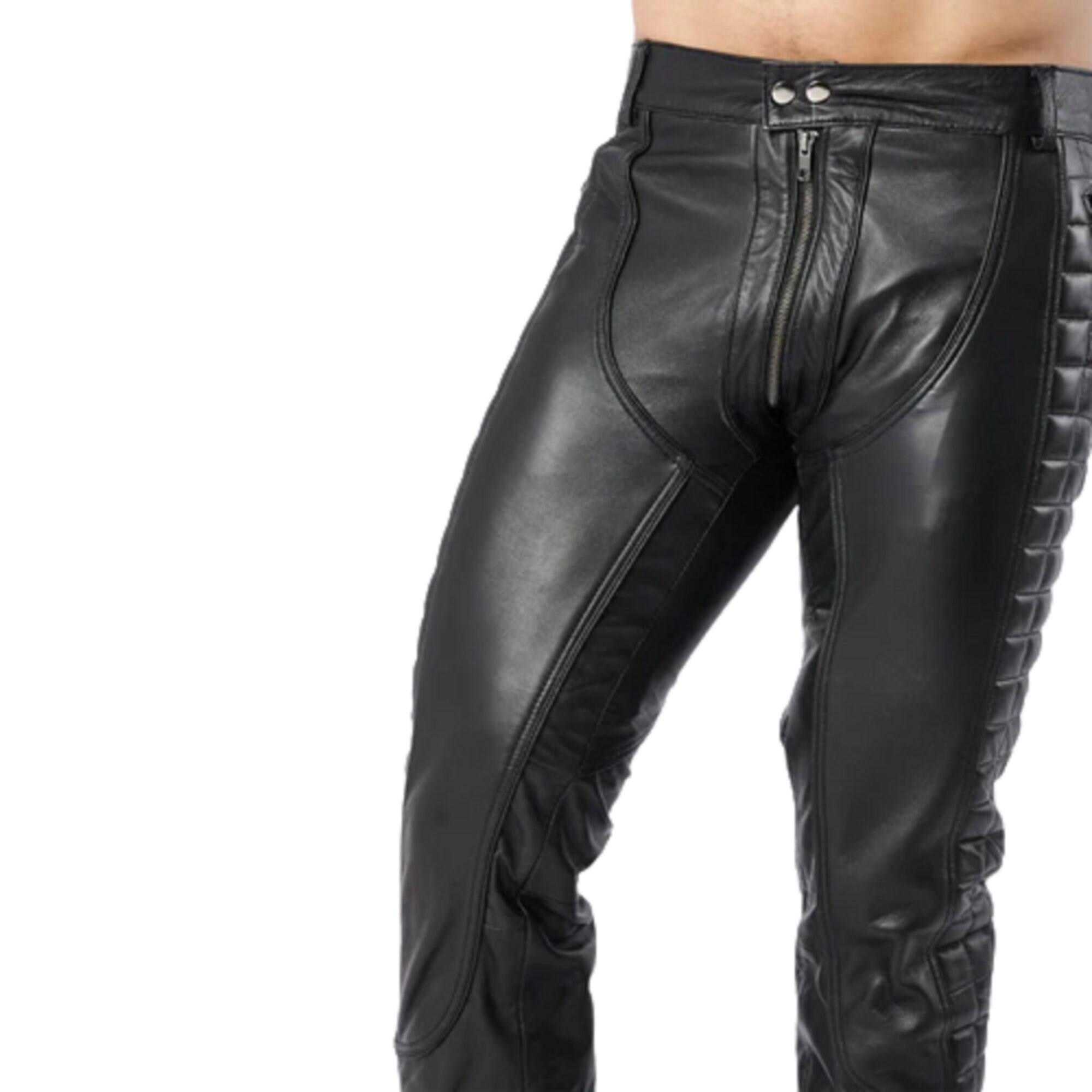 Handmade Mens Black Leather Quilted Pants Rocker Leather - Etsy