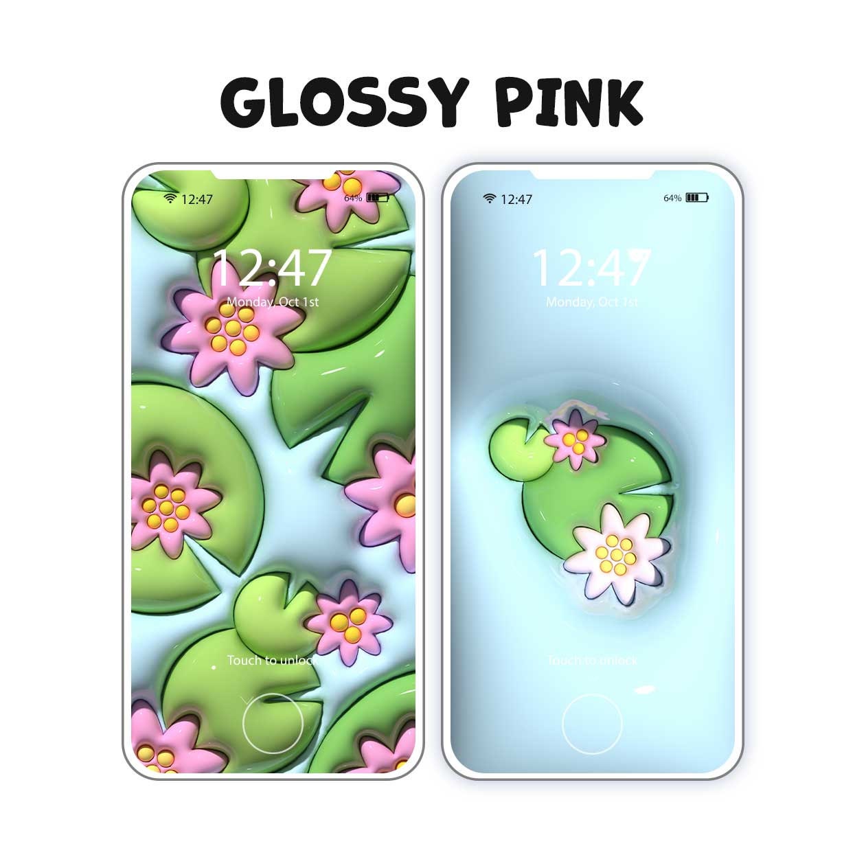 3D Water Lilies Phone Wallpapers set of 8 3D Splash Screen - Etsy