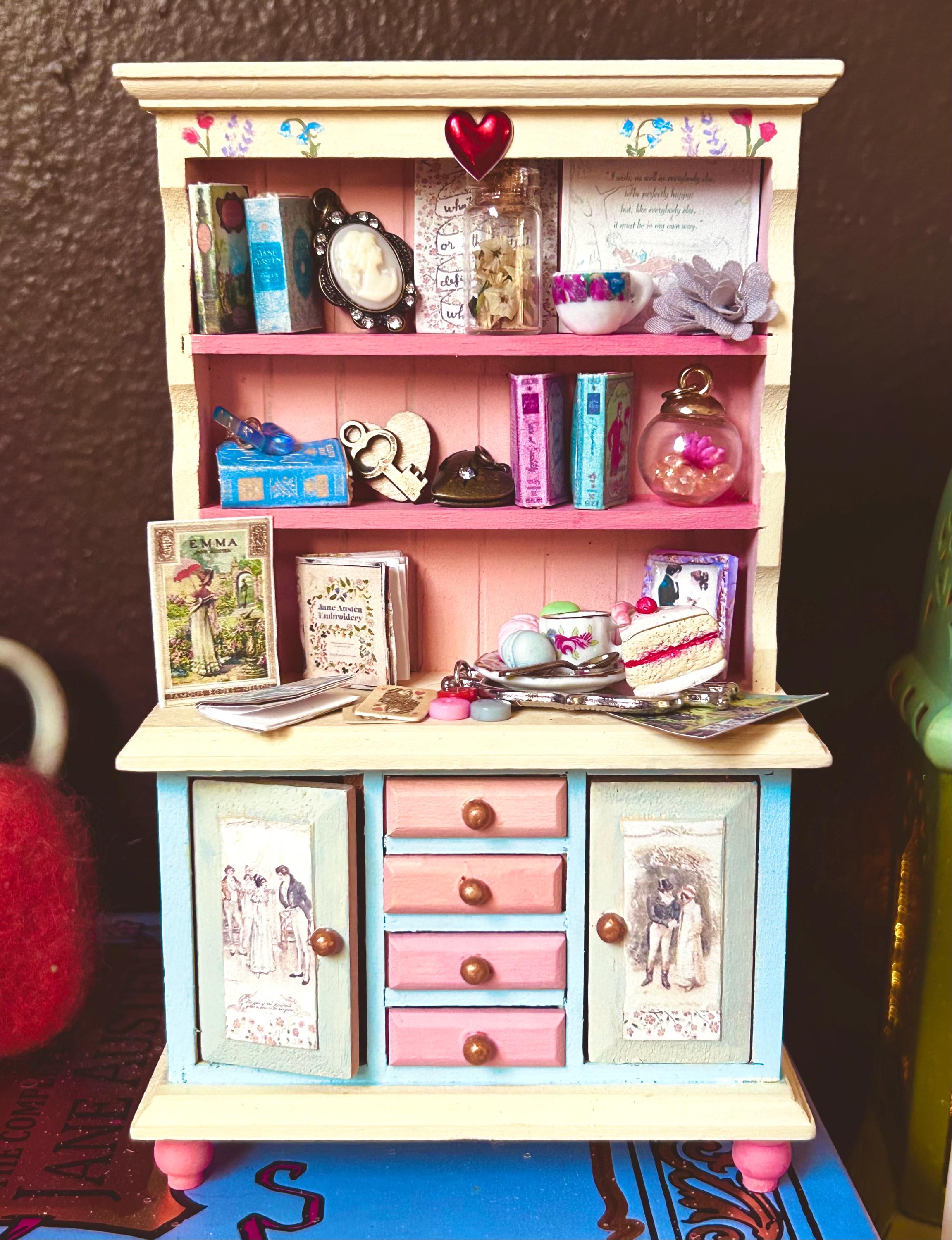 Jane Austen Miniature Cabinet, Fairy Hutch, Jane Austin Doll House ...