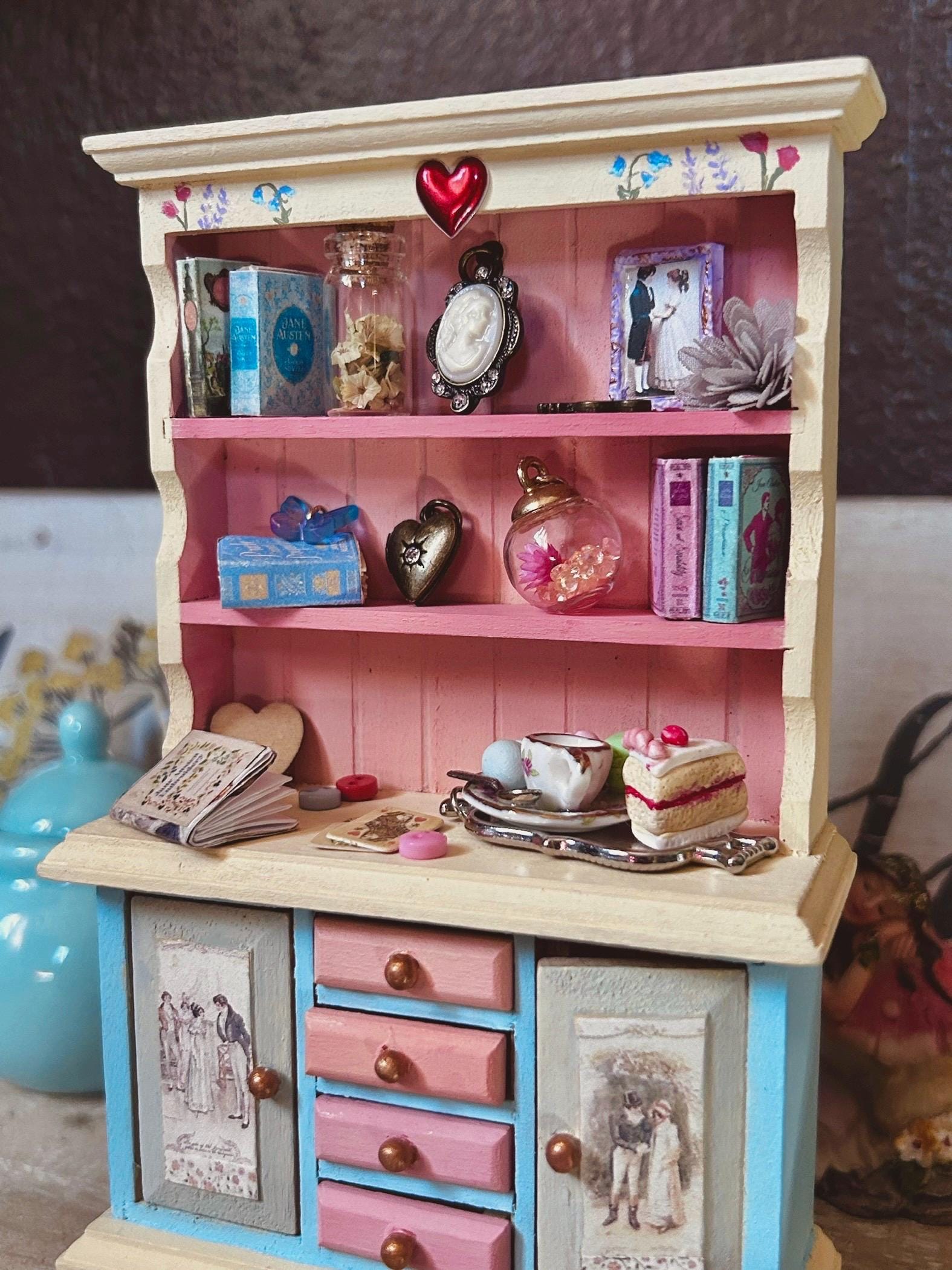 Jane Austen Miniature Cabinet, Fairy Hutch, Jane Austin Doll House ...