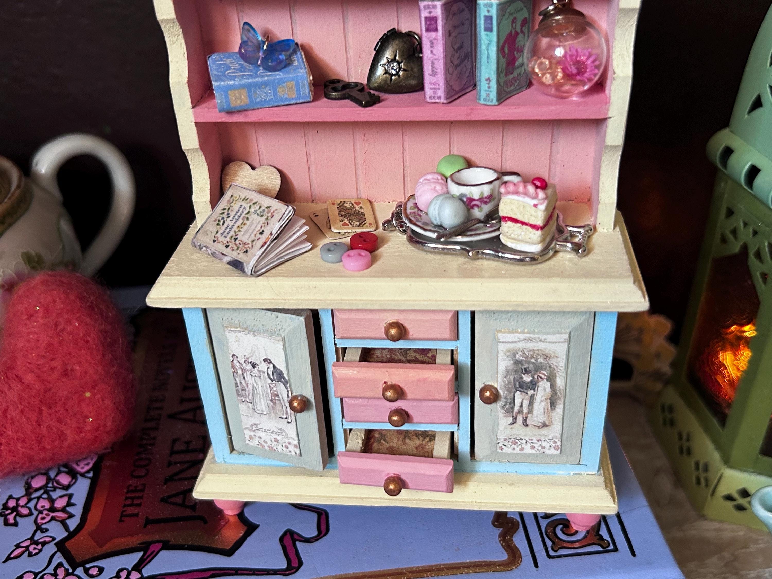 Jane Austen Miniature Cabinet, Fairy Hutch, Jane Austin Doll House ...