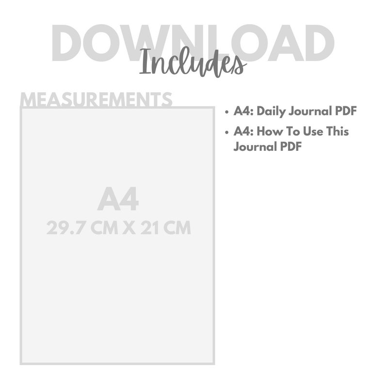 Simple Daily Journal Planner Portrait Affirmations Reflections Mood ...