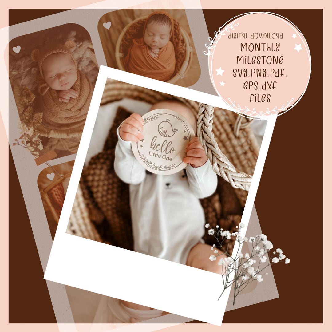 Baby Monthly Milestone SVG Bundle - Instant Download for Cricut ...