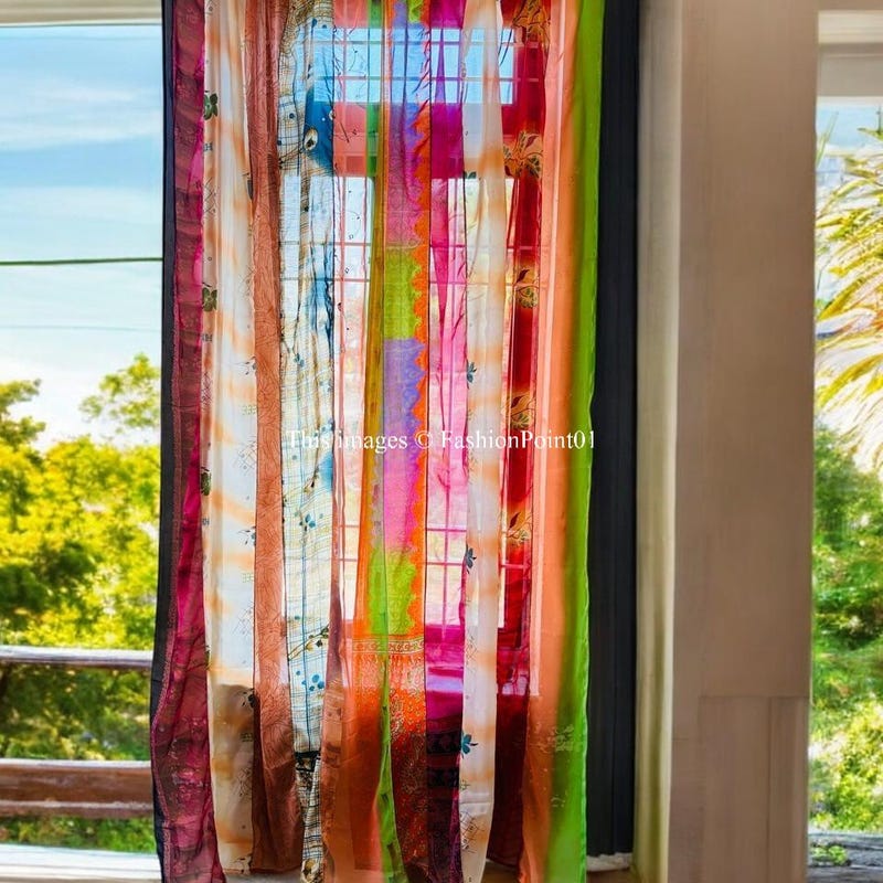 Multicolored Curtains - Etsy