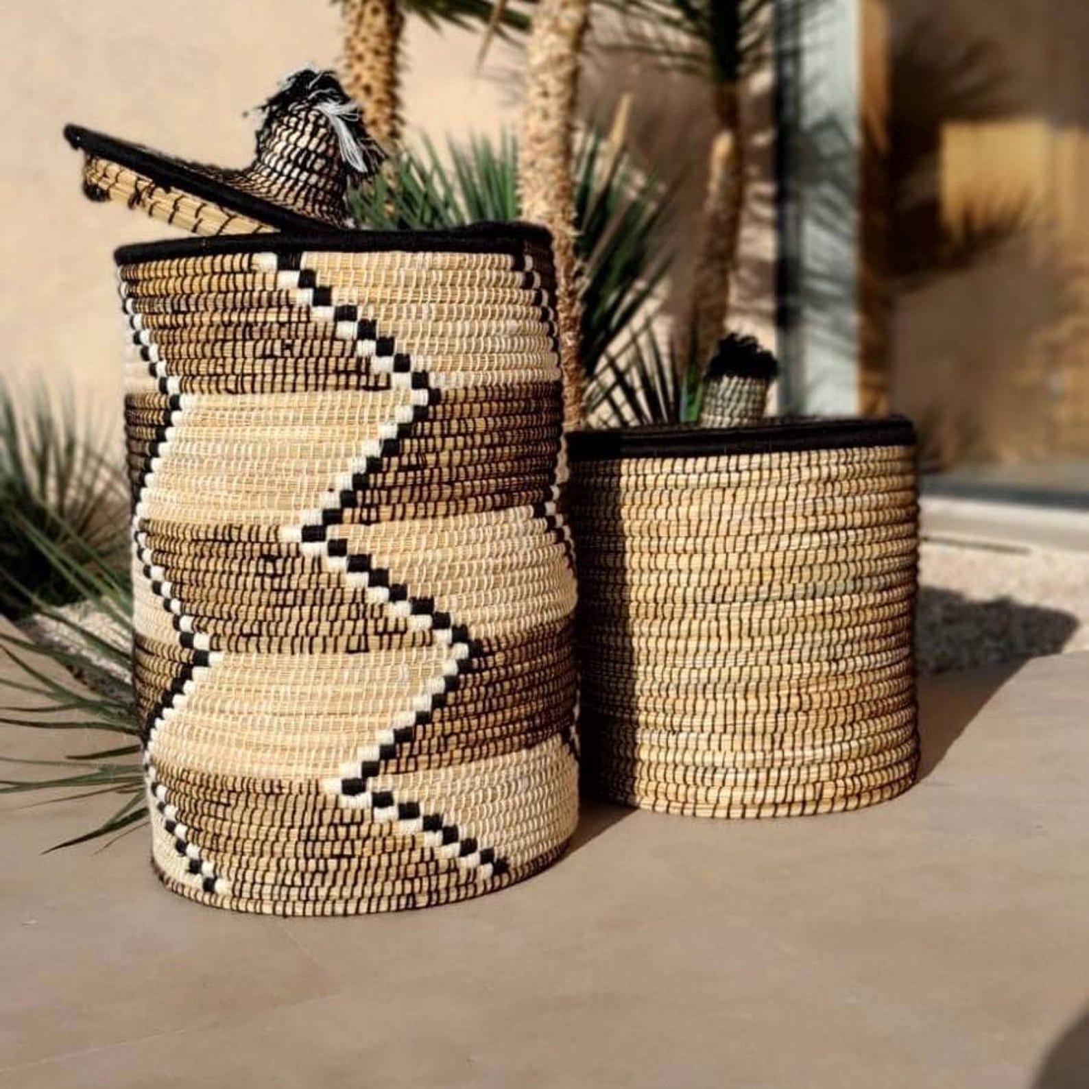 Moroccan Berber Basket, Hand-woven in Morocco, Laundry Basket, Toy ...