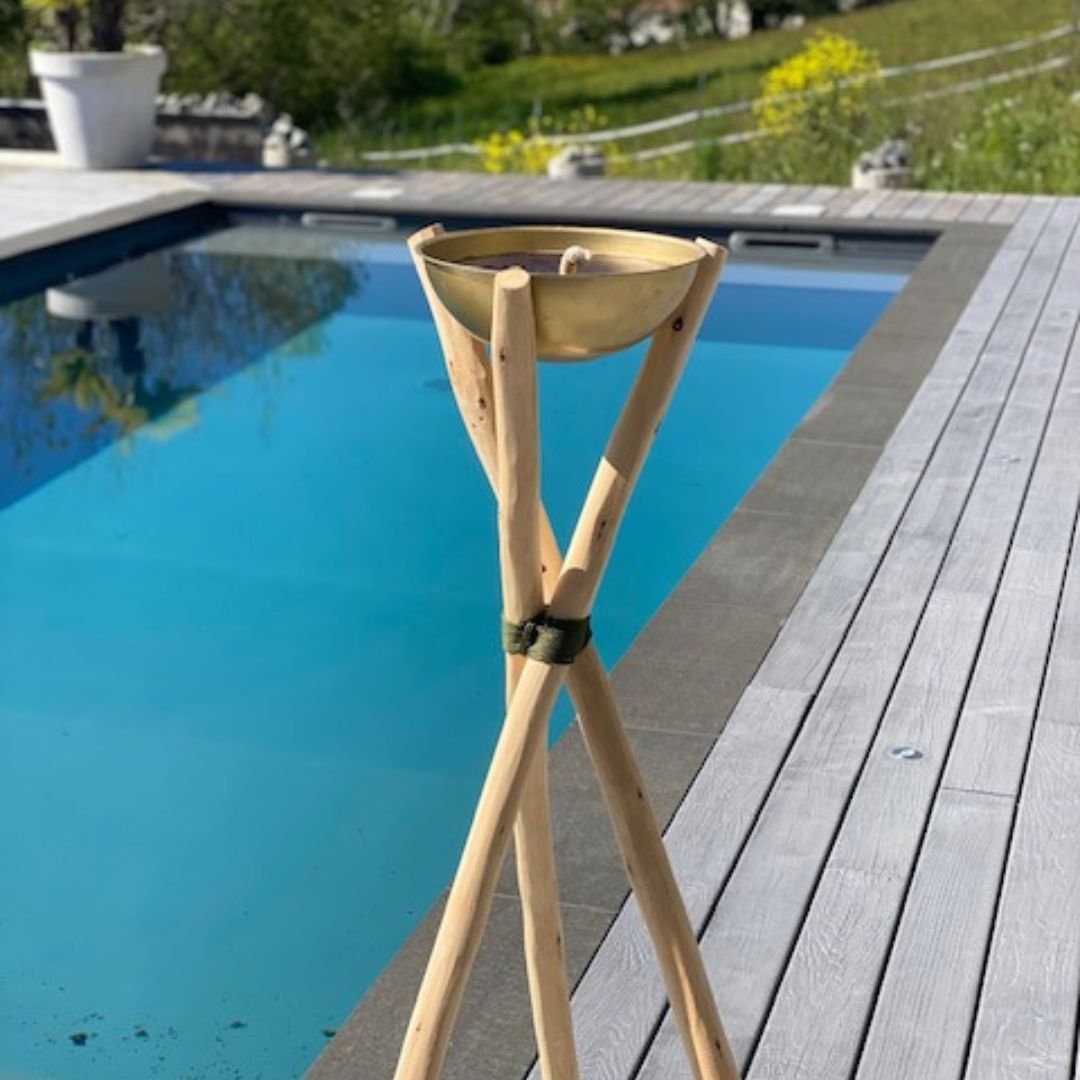 Beldi Candle Tripod Boho Chic Khaki Rope Torch Brazier - Etsy