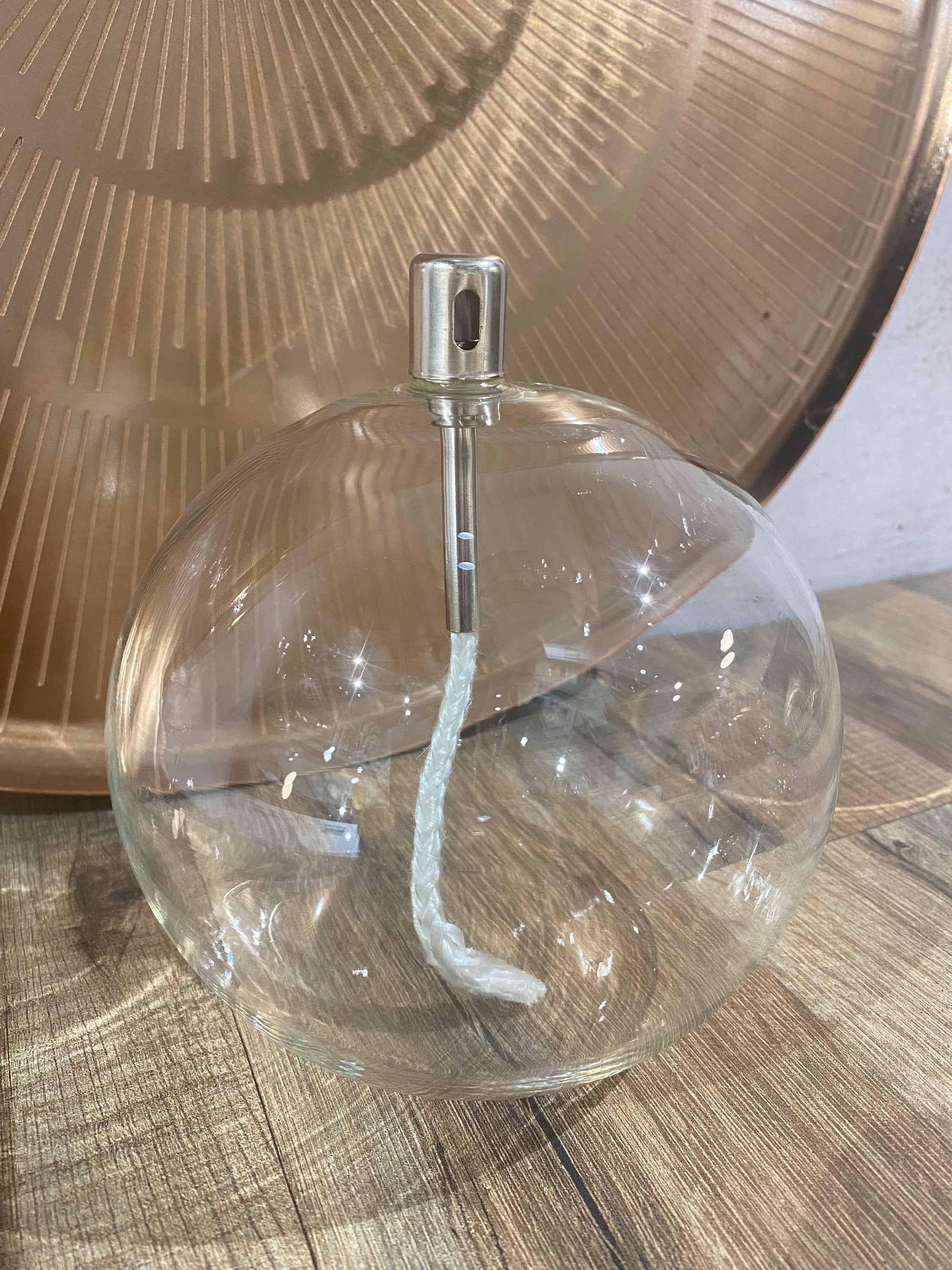 Modern Glass Oil Lamp Transparent Sphere Living Room - Etsy