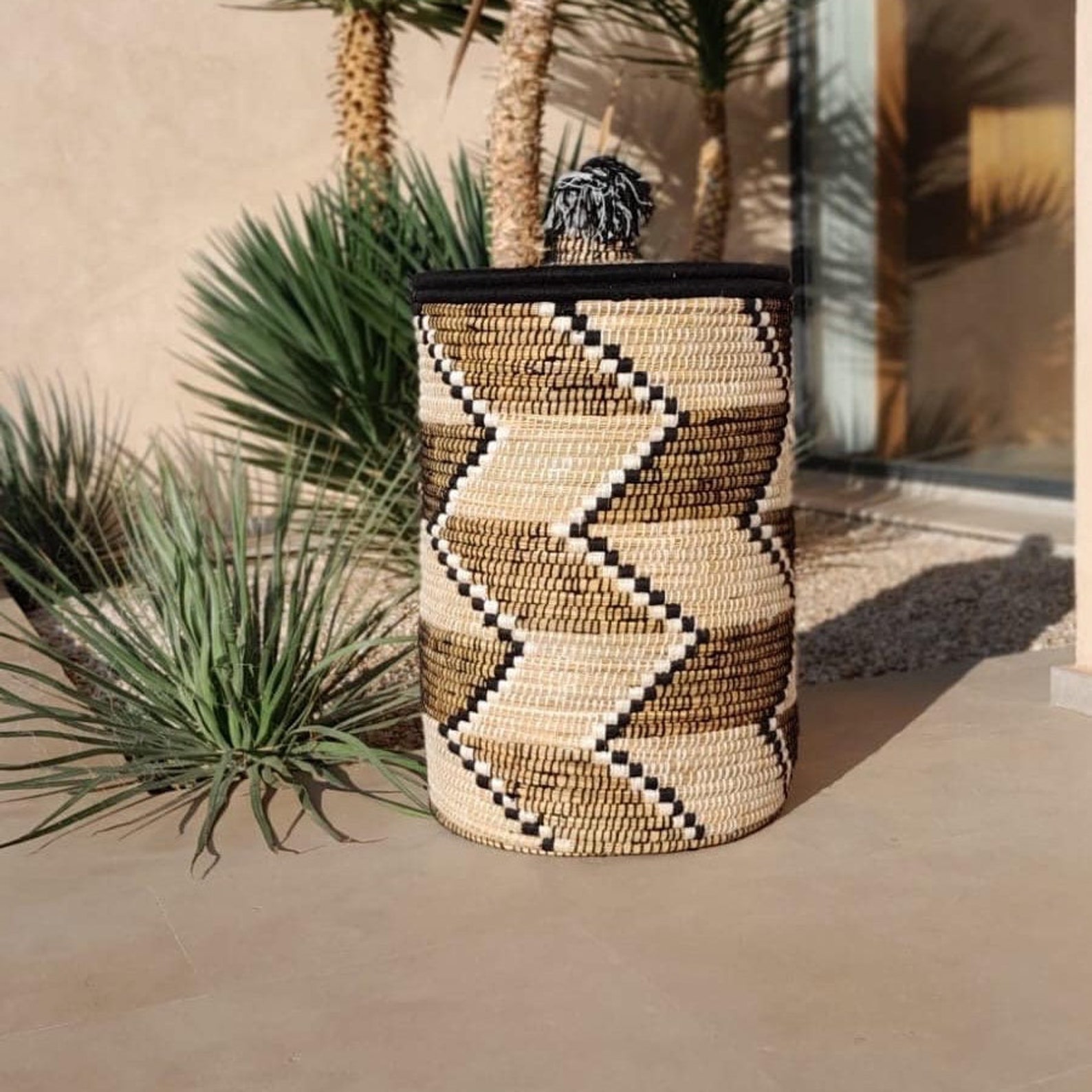 Moroccan Berber Basket, Hand-woven in Morocco, Laundry Basket, Toy ...