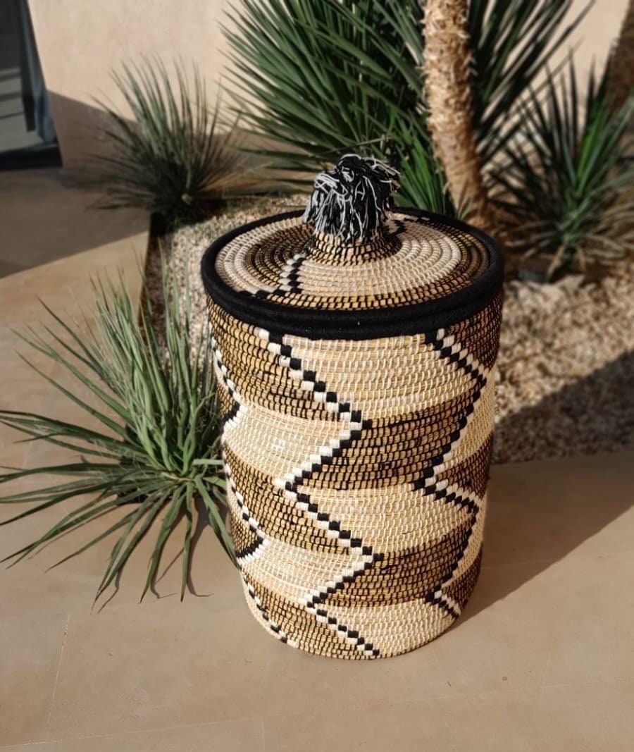 Moroccan Berber Basket, Hand-woven in Morocco, Laundry Basket, Toy ...