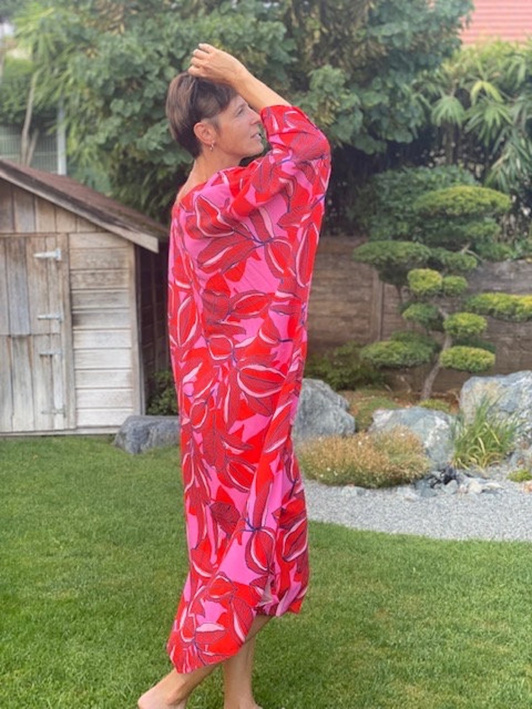 Bohemian and Fluid Dress, Extra Large Dress, Elegant Beach Dress ...