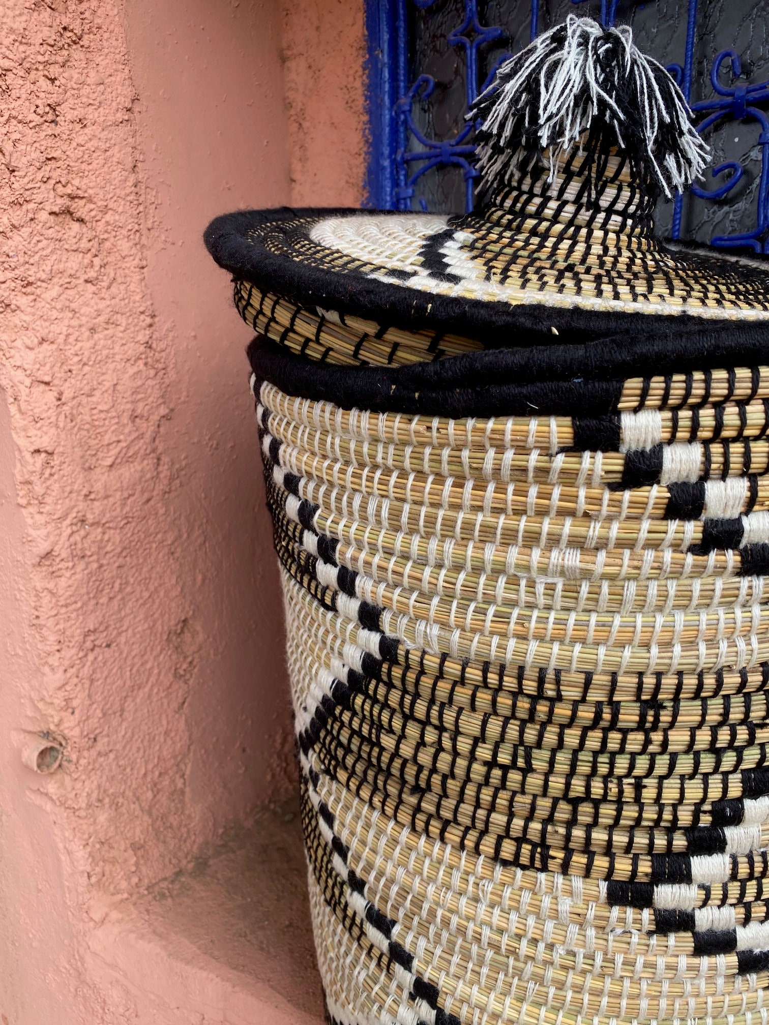 Moroccan Berber Basket, Hand-woven in Morocco, Laundry Basket, Toy ...