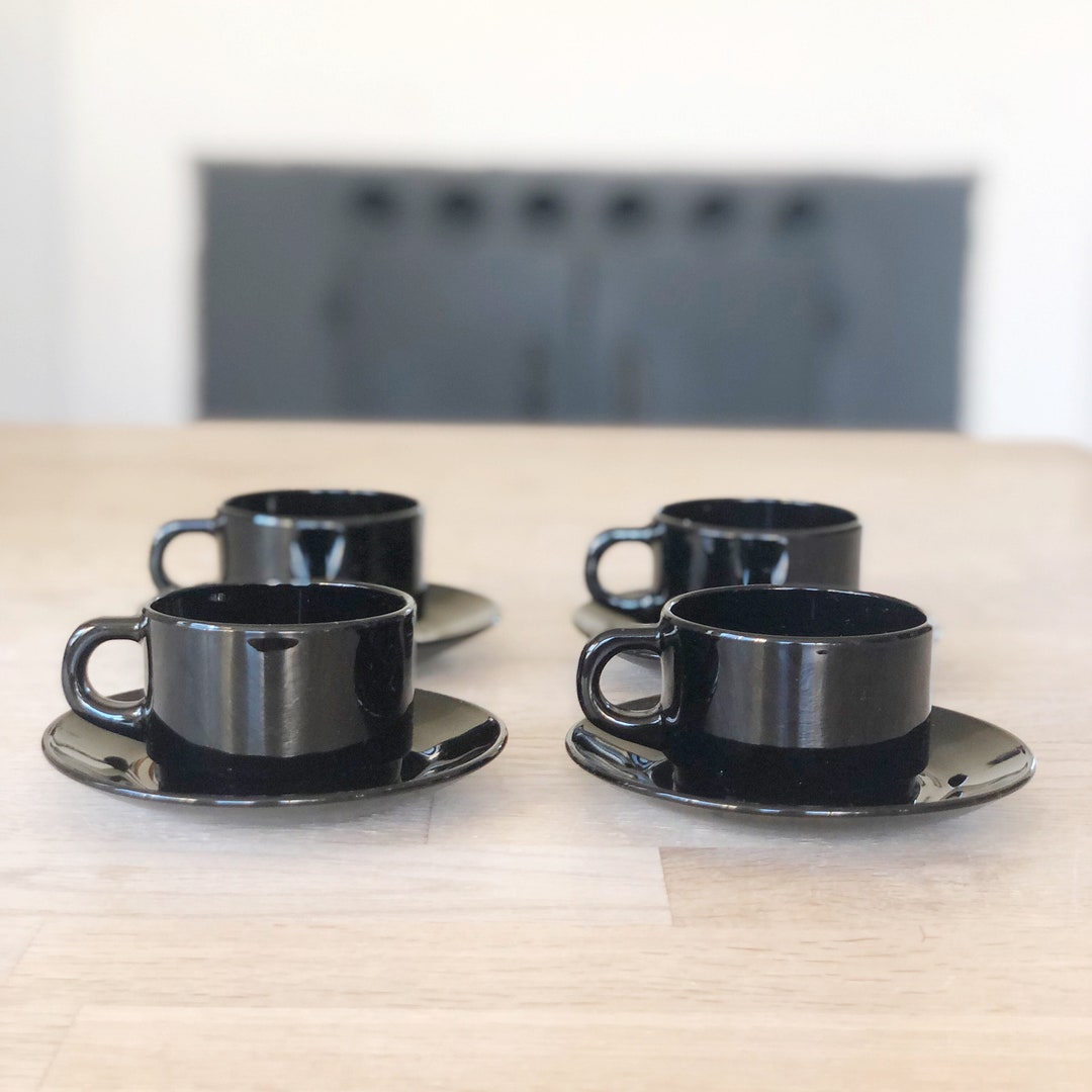 Arcoroc France Set of 4 Espresso Cups and Saucers - Etsy