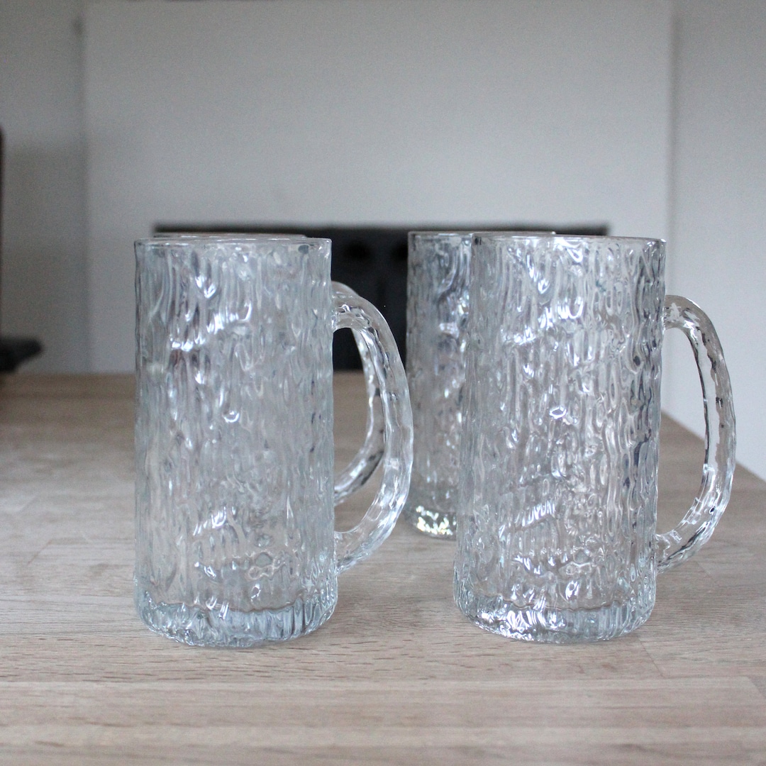 4 Ravenhead Glass Beer Mugs Siesta Pattern Design Hardie Williamson and ...