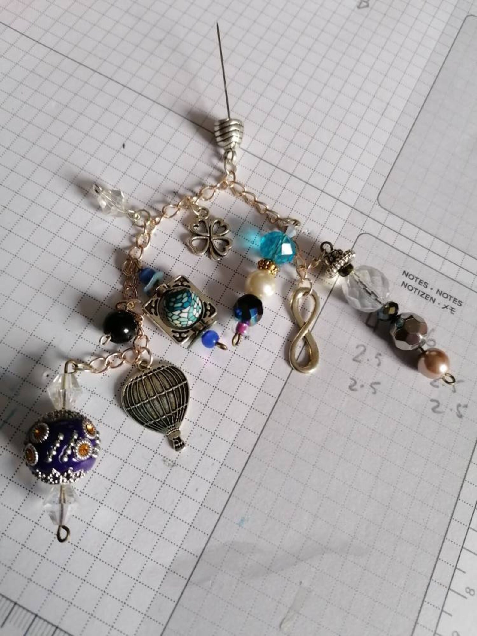 Stopper Topper Glitter Glue Pin With Dangles - Etsy