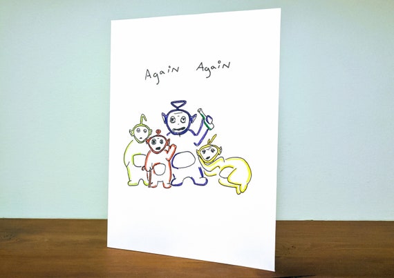 Teletubbies Birthday Card. Funny Cartoon 90s - Etsy