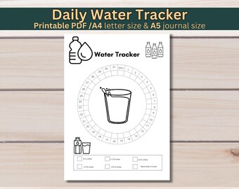 Water Tracker Monthly Printable Planner Journal Page Daily Tracker ...