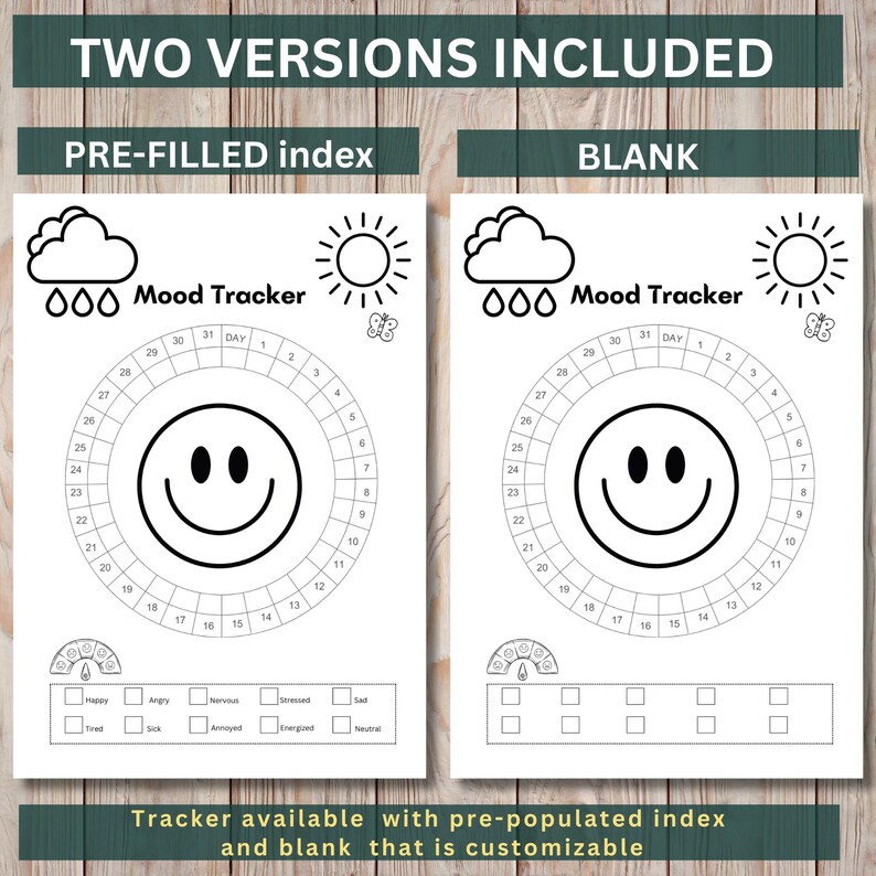 Mood Tracker Printable, PRINTABLE Journal Page, Coloring Tracker, Mood ...