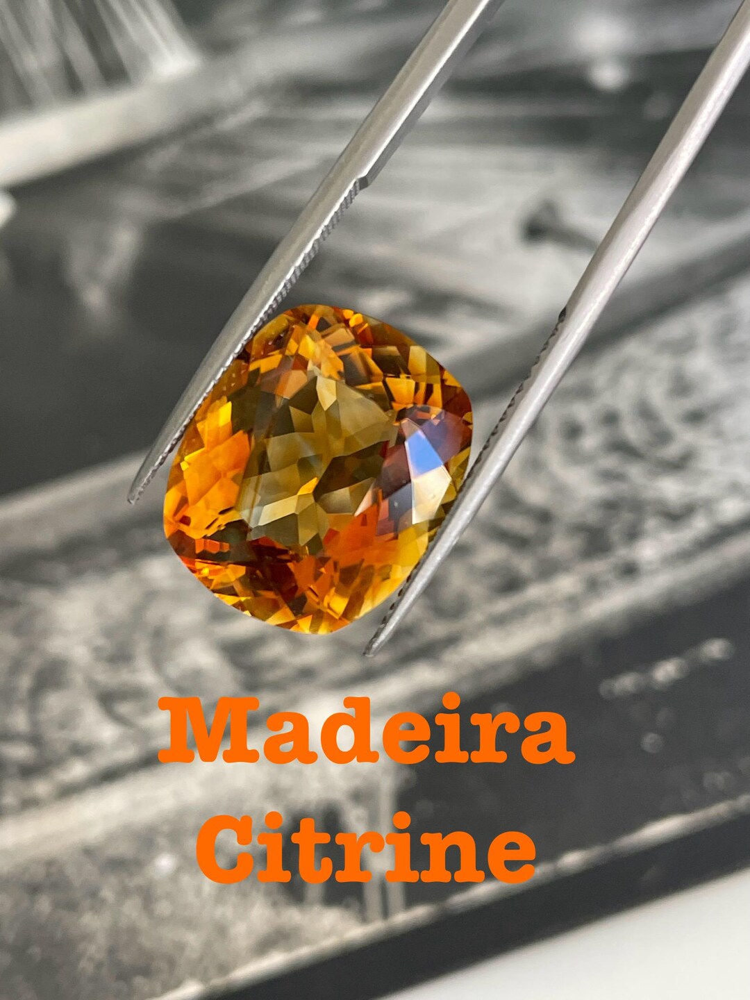 Beautiful Natural Madeira Citrine, Cushion Cut. - Etsy