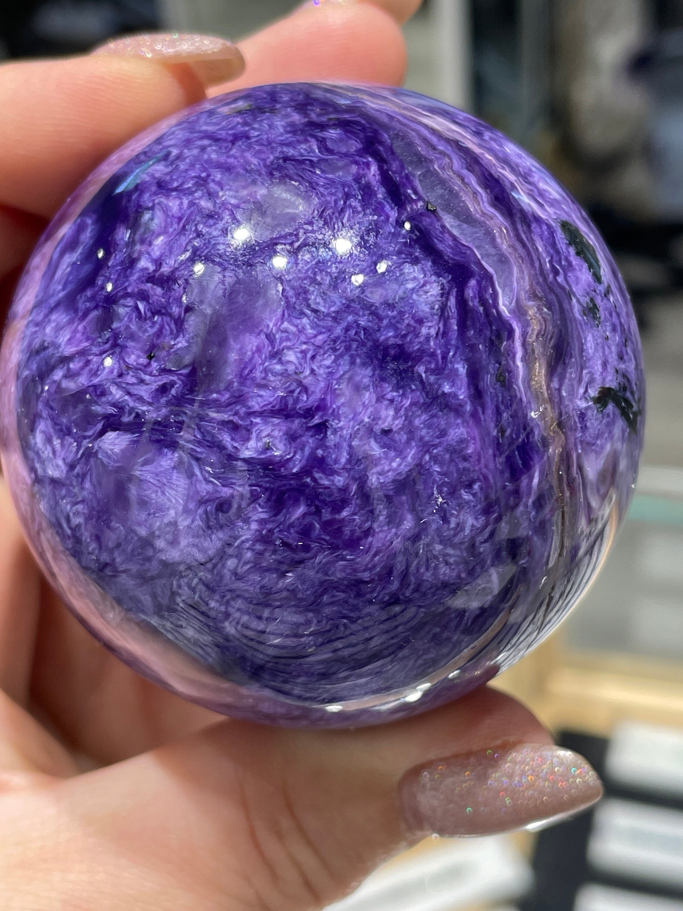 RARE Spectacular Natural Charoite Sphere. High Quality Charoite. - Etsy