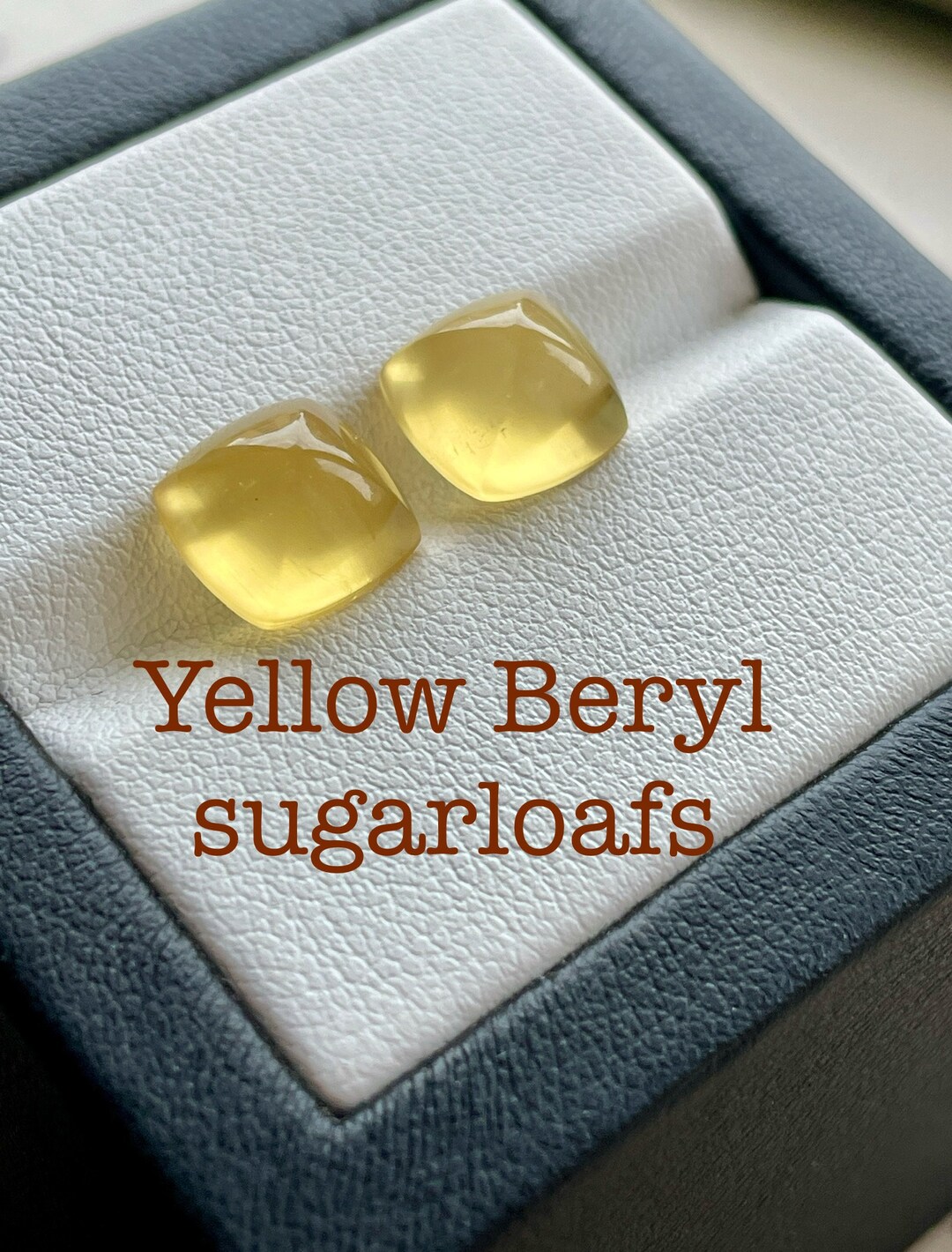 Yellow Beryl. Pair of Yellow Beryls, Dome Cut or Also "sugaloaf". - Etsy