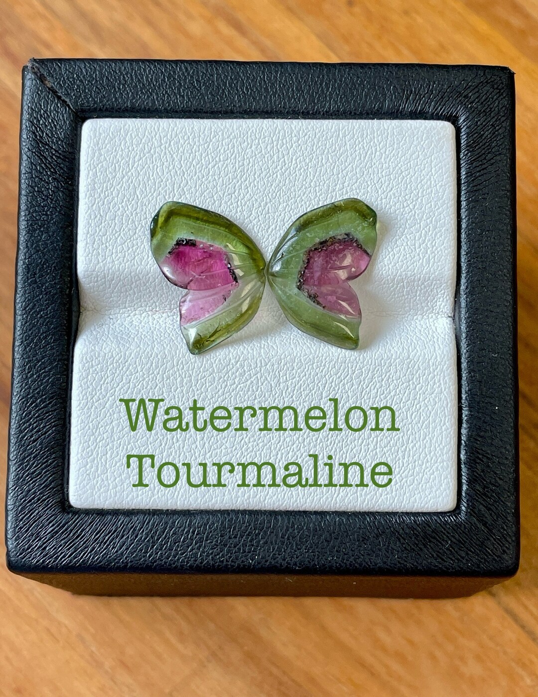 Exceptional Pair of Wings in Watermelon Tourmaline. Two-tone Tourmaline ...