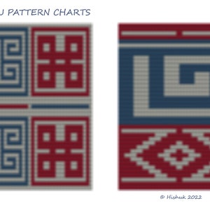 Wayuu Bag PATTERN, Set of 2 Mochila Charts, Tapestry Crochet Greek Key ...