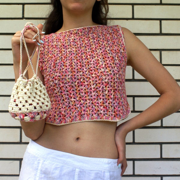 Pink Crochet Top - Etsy