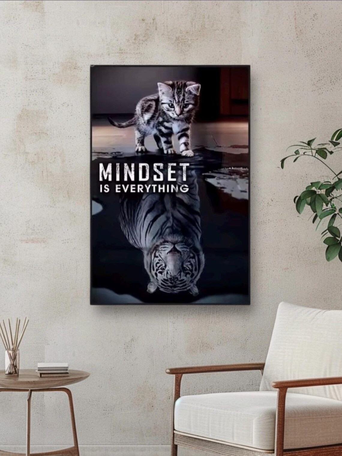 Kitten Reflection /tiger Mindset Wall Art - Etsy