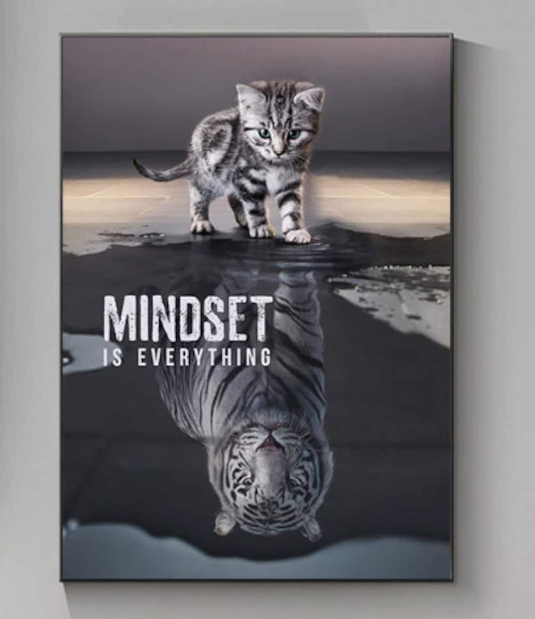 Kitten Reflection /tiger Mindset Wall Art - Etsy