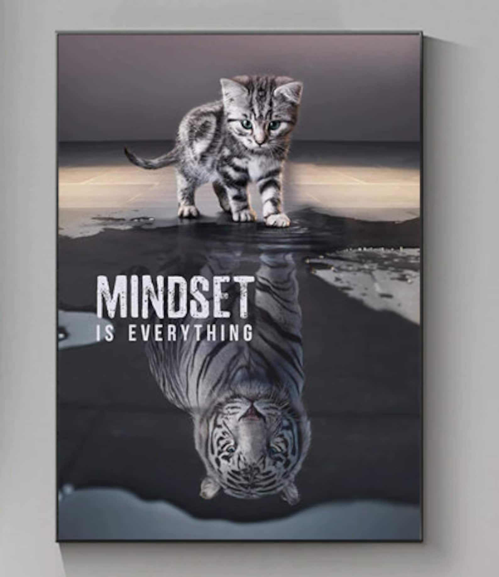 Kitten Reflection /tiger Mindset Wall Art - Etsy