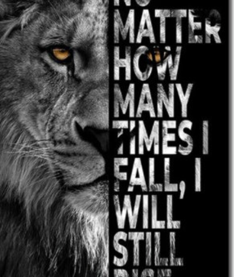 Powerful Inspirational Motivational Quotes Lion Canvas - Etsy