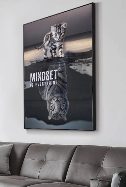 Kitten Reflection /tiger Mindset Wall Art - Etsy