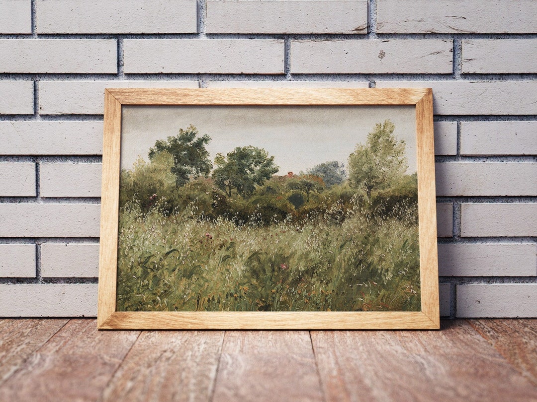 Wildflower Field Vintage Painting Digital PRINTABLE Wall Art Antique ...