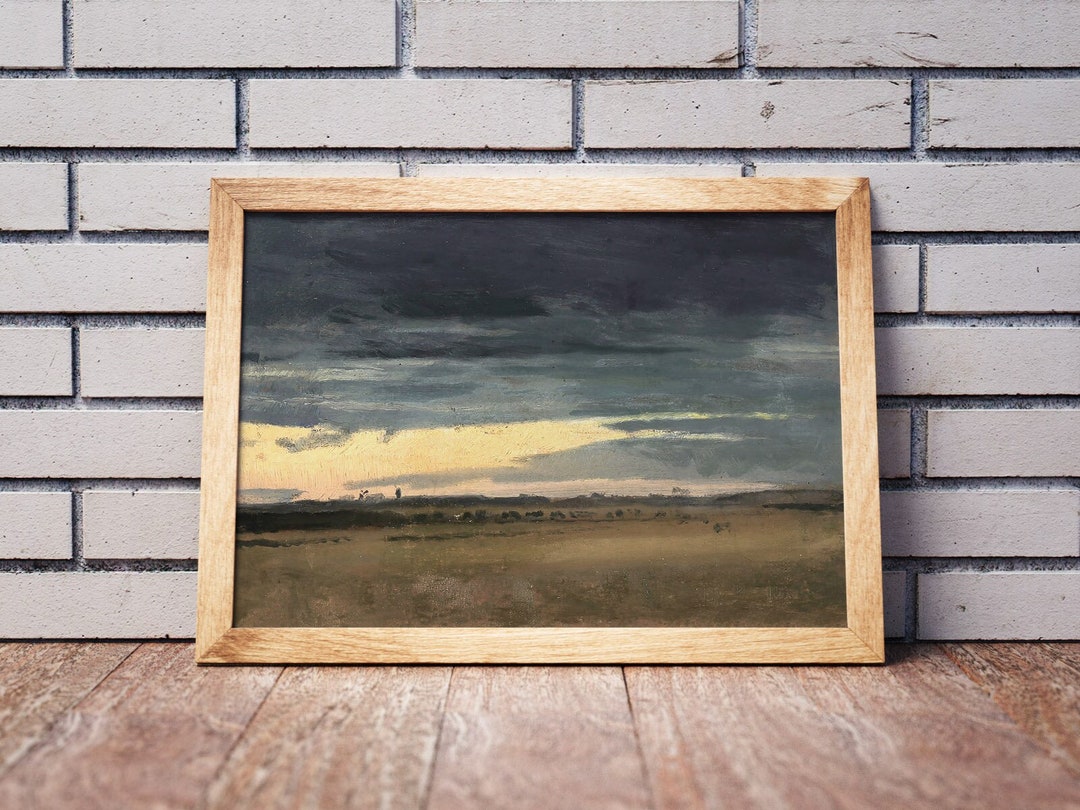 Vintage Landscape Painting | Muted Country Scenery Art Print | Digital ...