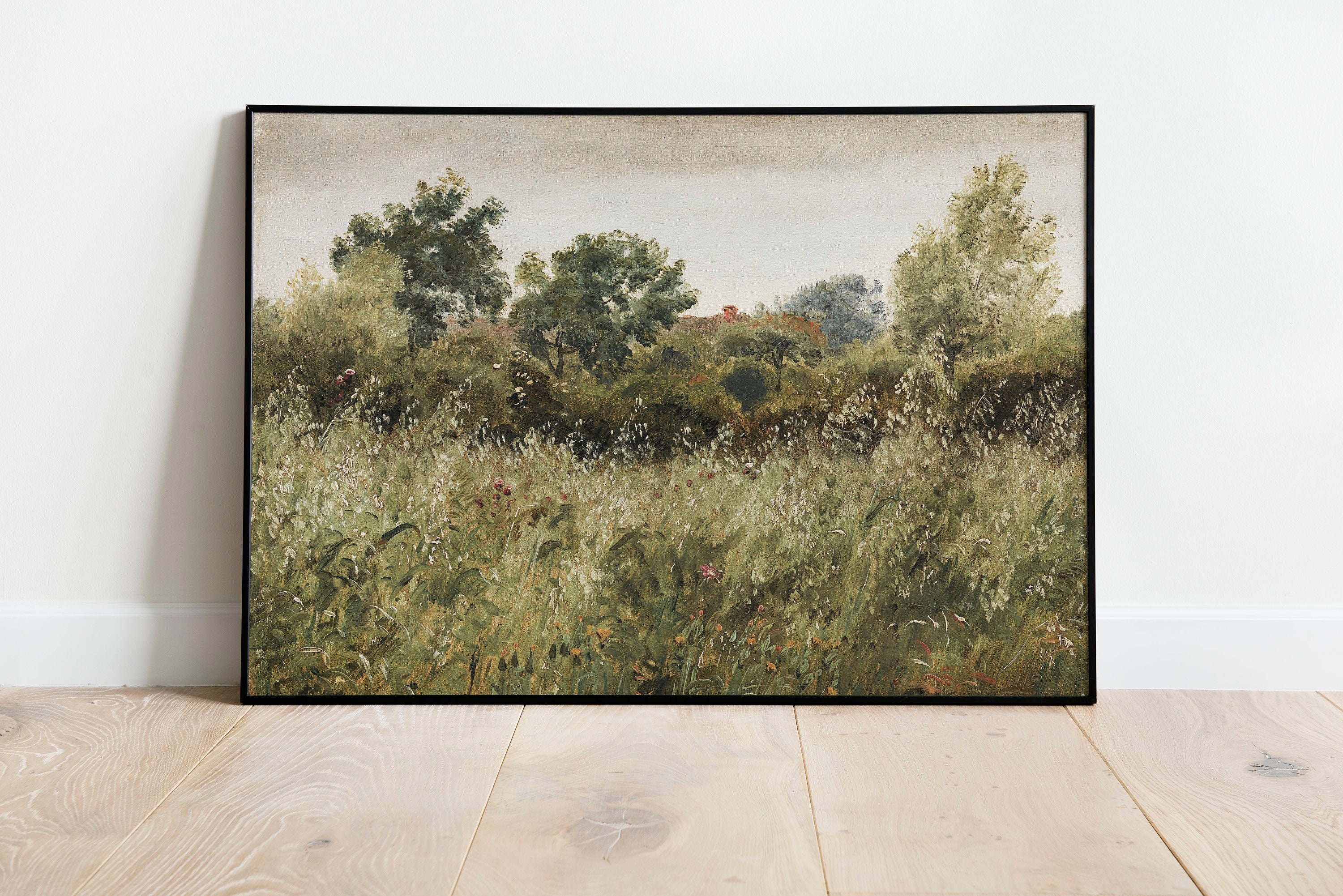 Wildflower Field Vintage Painting Digital PRINTABLE Wall Art Antique ...