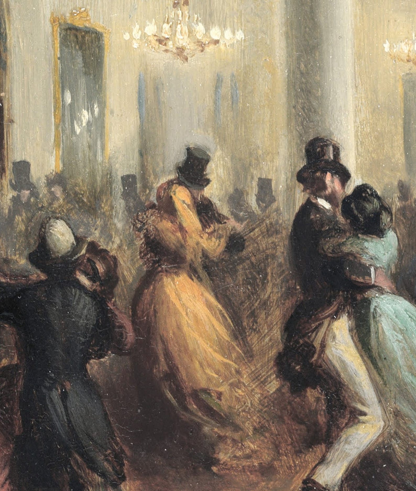 Vintage Masquerade Ball Painting Antique Living Room Art Print Digital ...