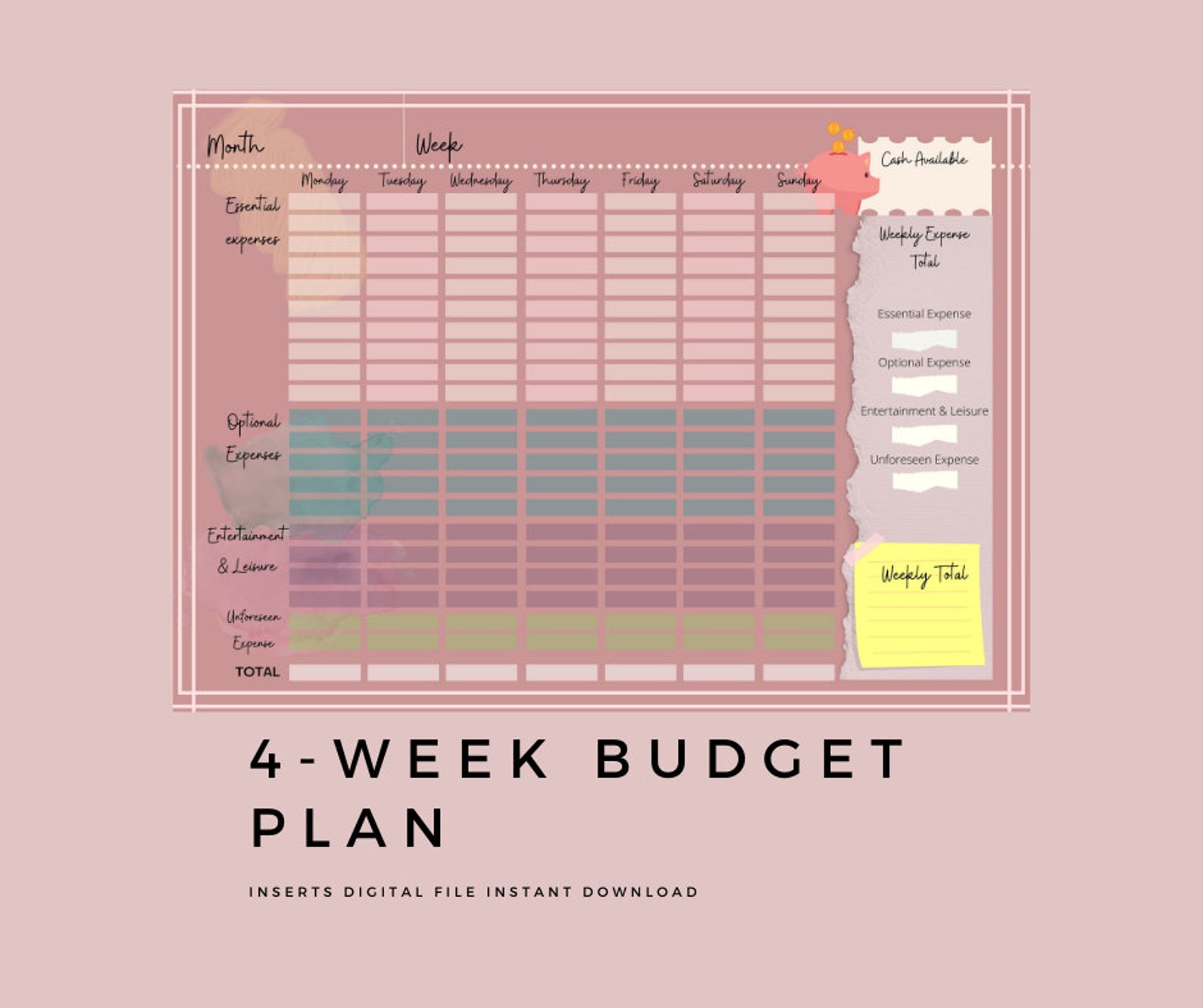 Kakeibo Budget Planner Printable Pdf Inserts Digital File Instant ...