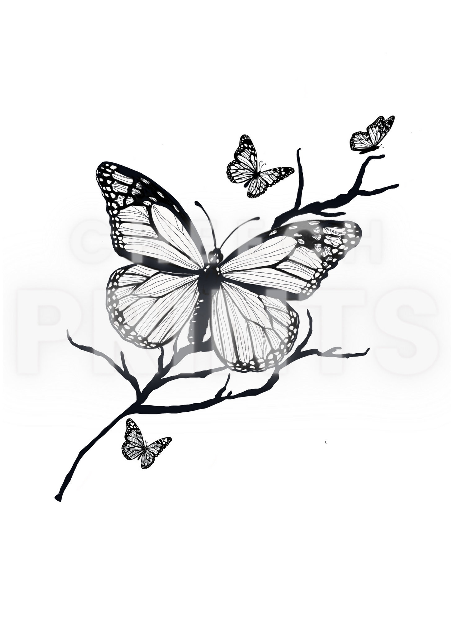 Butterfly Kisses - Tattoo Design Download Printable - Etsy
