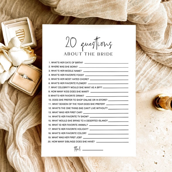 Printable Bride Game - Etsy