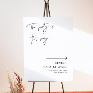 Modern Baby Shower Arrow Sign, Shower This Way Sign, Baby Shower ...