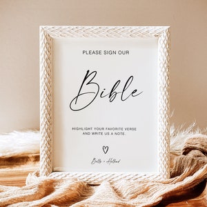Please Sign Our Bible Guestbook Sign, Modern Sign Our Bible Sign ...