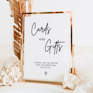 Wedding Gift Table Sign, Template Cards and Gift Sign, Template Wedding ...