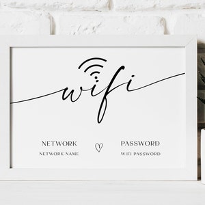 Printable Wifi Sign, Wifi Sign, Wifi Sign Template, Editable Wifi Sign ...
