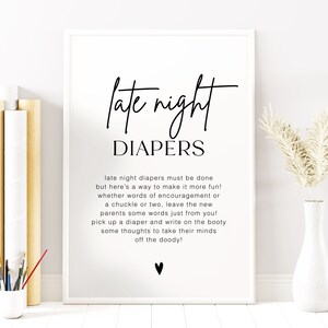 Minimalist Diaper Notes Baby Shower Diaper Thoughts Sign - Etsy