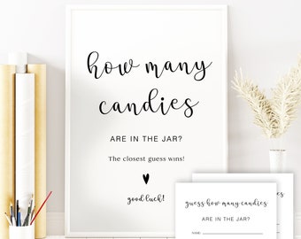 Guess How Many Candies Sign Baby Shower Game Sign Candy - Etsy