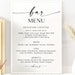 Minimalist Baby Shower Bar Menu, Baby Shower Drink Menu Sign, Editable ...
