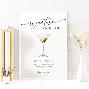 Signature Cocktail Signage Signature Drinks Sign Template - Etsy