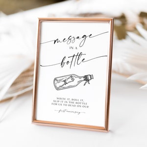 Message in A Bottle Sign, Wedding Guestbook Sign, Printable Message in ...