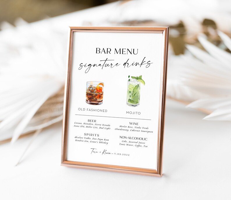 Signature Drink Sign Template Printable Signature Drink Sign - Etsy