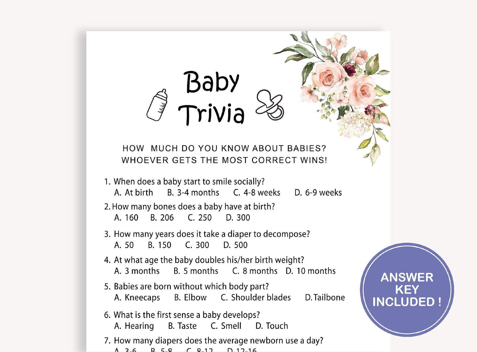 Baby Shower Trivia, Printable Baby Shower Games, LGBT Baby Shower, Baby ...